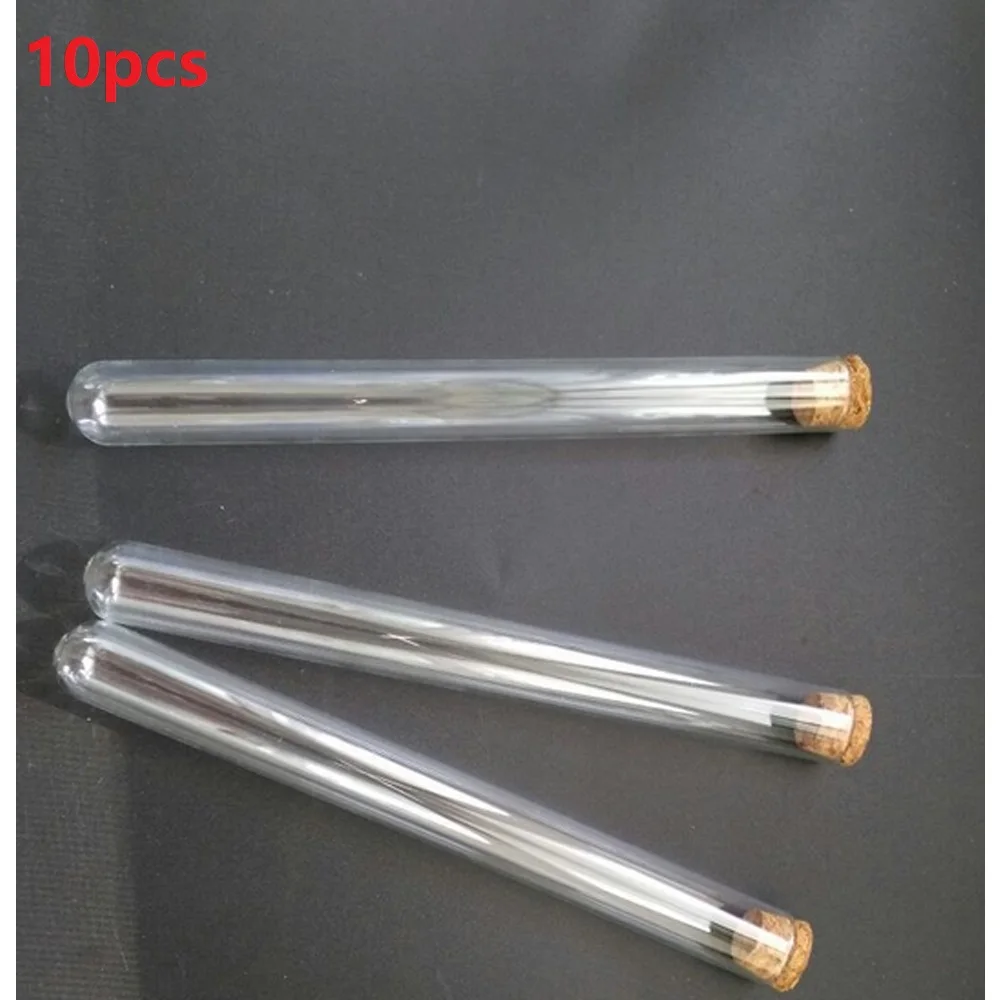 10Pcs-15X150Mm-Transparent-Laboratory-Plastic-Test-Tubes-with-Caps ...