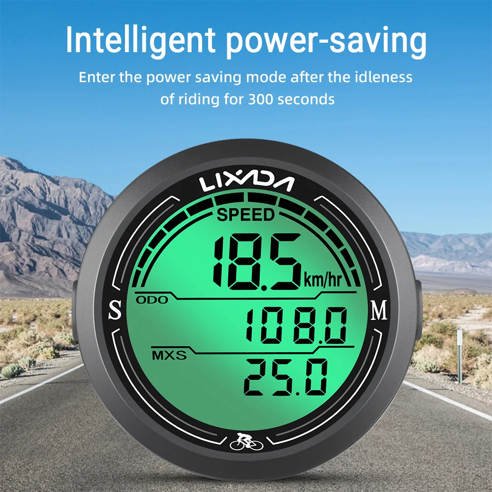 Wired-Bike-Speedometer-Waterproof-Round-Shaped-Bike-Computer-Backlight ...