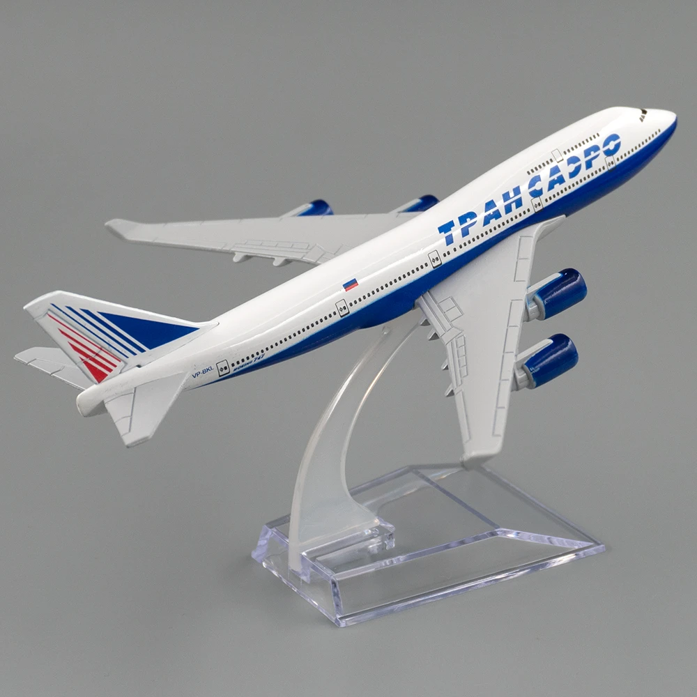 1/400 Aircraft Transaero Airlines Boeing 747 16cm Alloy Plane Model ...