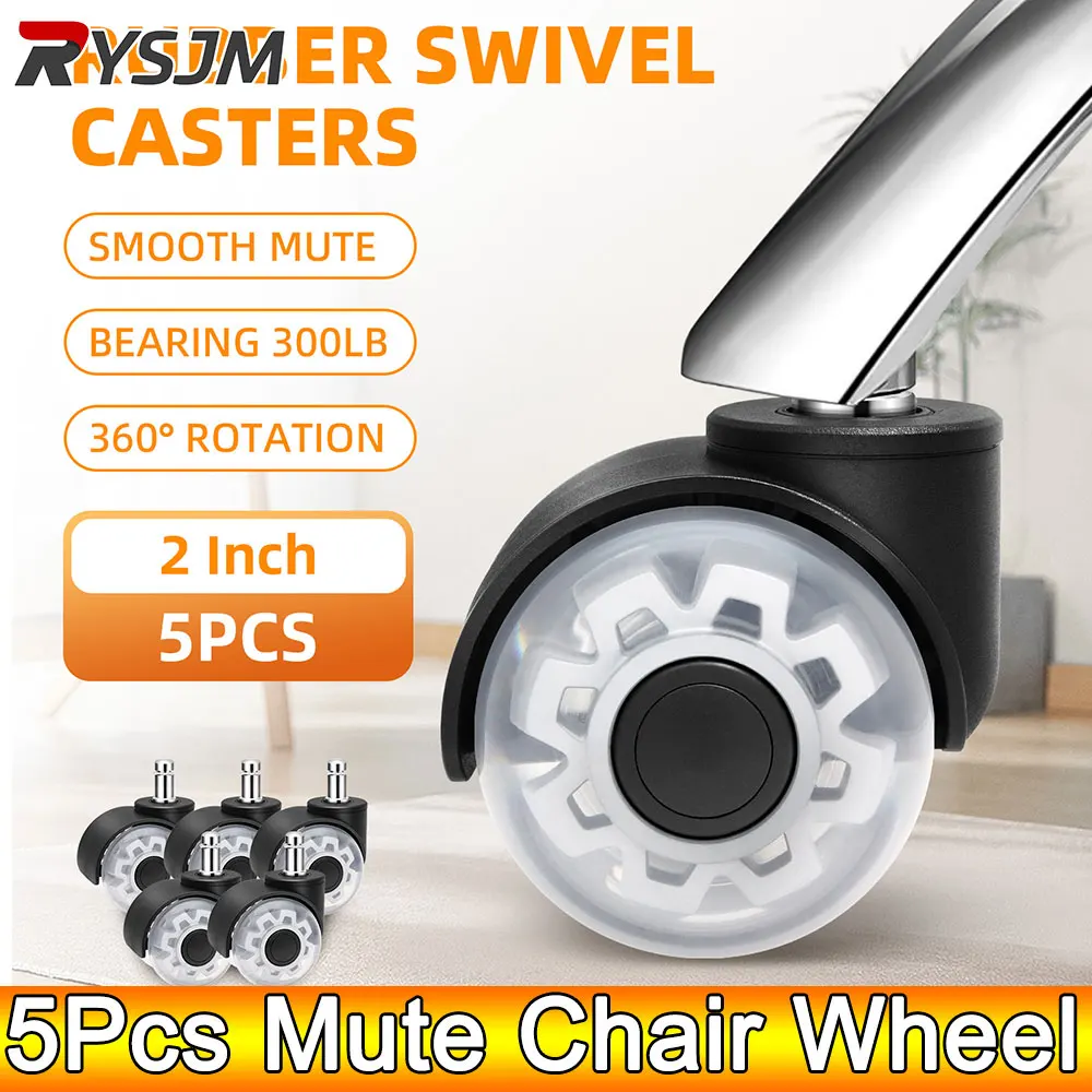 AD 5 Pcs 2-inch 11mm Mute Double Caster Furniture Circlip Pulley Office ...