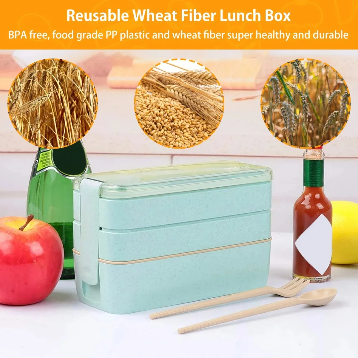 900ml-Bento-Box-for-Kids-3-Stackable-Lunch-Box-Leak-proof-Portable ...