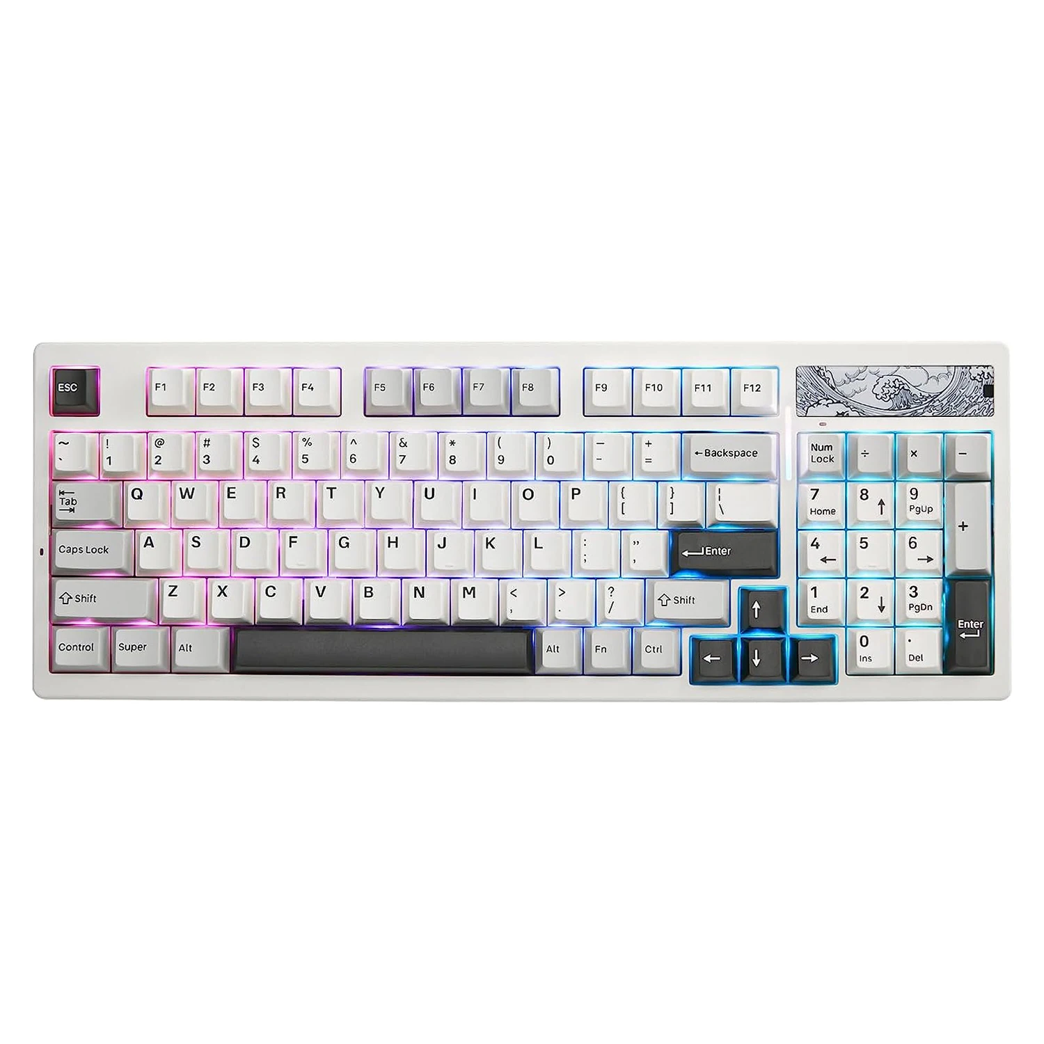 YUNZII-Keynova IF98 Pro Vintage Branco Teclado Mecânico, 98-Teclas, 96% ...