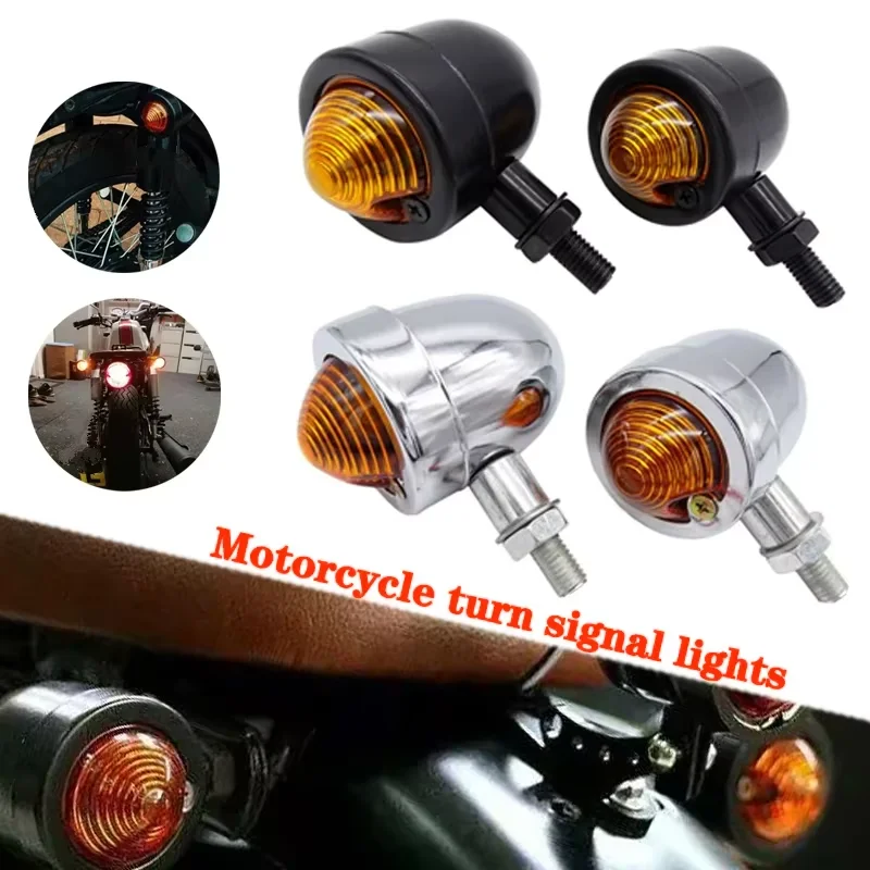 Motorcycle Turn Signal Light Universal 12V 10mm For Chopper Cafe Racer ...