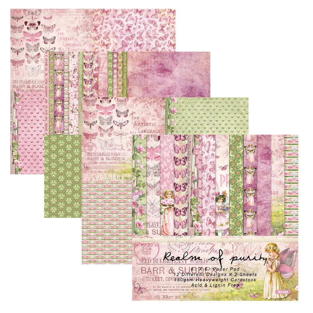 24-sheets-6-X6-Realm-Of-Purity-Patterned-Paper-Pad-Scrapbooking-Paper ...