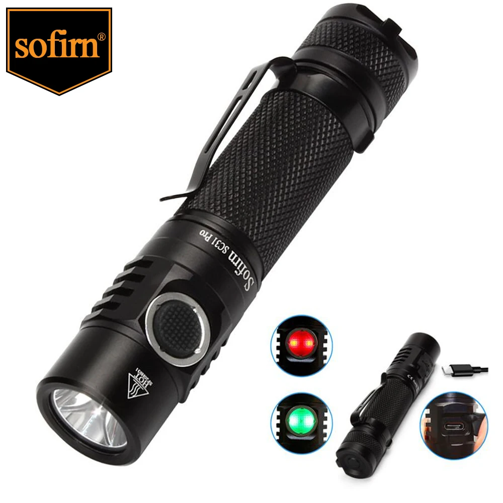Sofirn SC31 Pro Powerful Rechargeable LED Flashlight 18650 Torch USB C ...