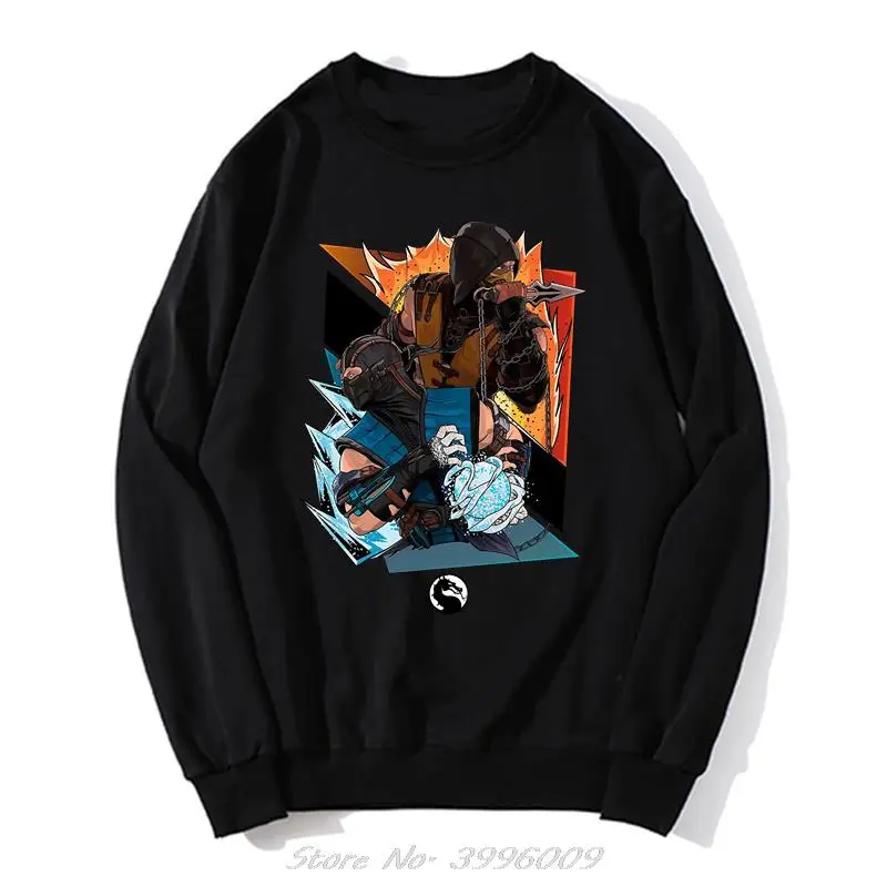 Scorpion And Sub Zero Vintage Mortal Kombat Hoodie Anime Men Pullover ...