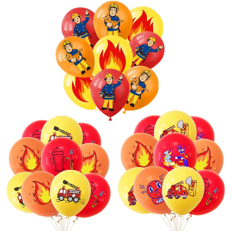 10-30pcs-12inch-Fireman-Sam-Balloons-Fire-Truck-Theme-Birthday ...