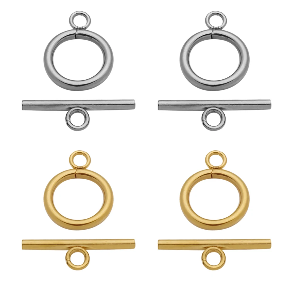 5Sets-lot-Gold-Plated-Stainless-Steel-OT-Toggle-Clasp-Buckle-Connector ...