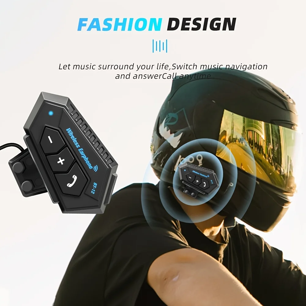 Wireless-Motorcycle-Helmet-Earphone-Headset-Hands-free-Voice-Control ...