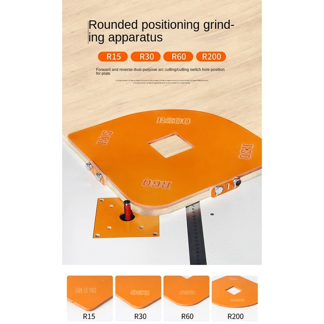 Famegmunkáló Útválasztó Sarok Sugarasablonok Jig R200 R15 R30 R60 Ív ...