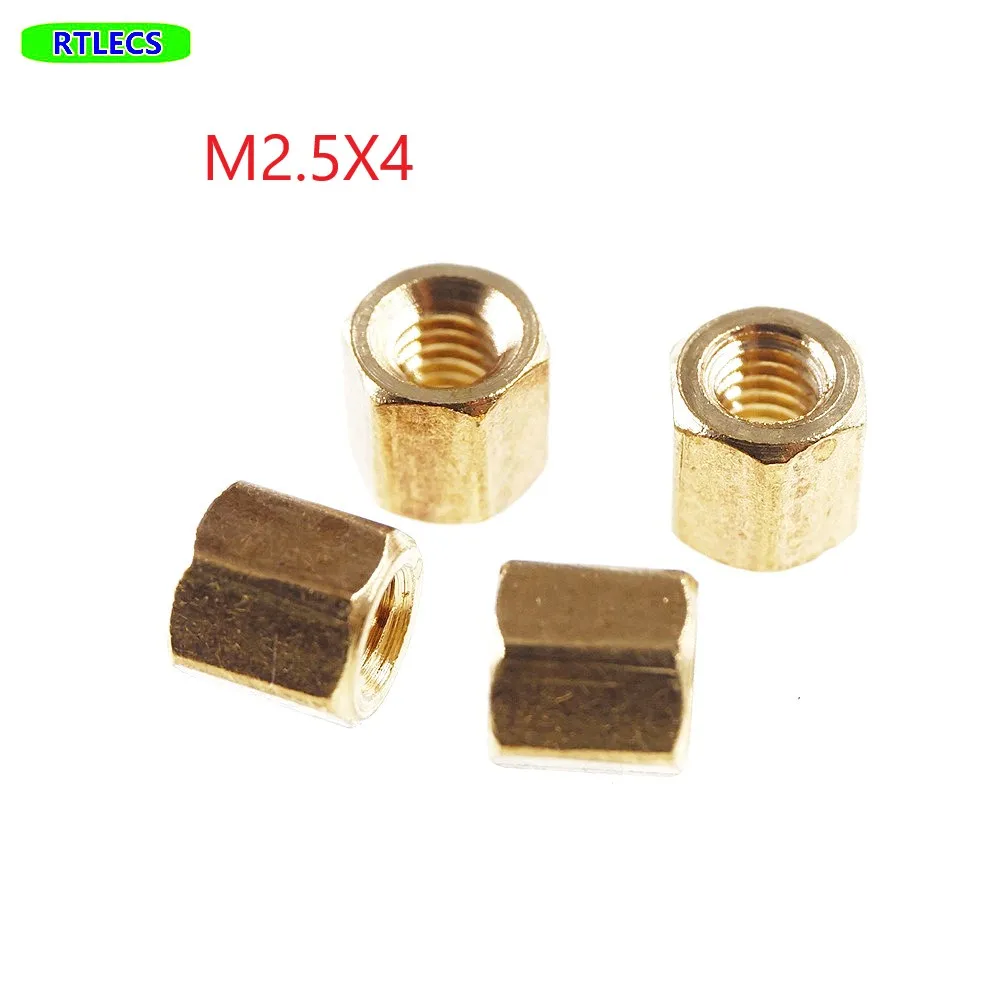 30pcs M2.5x4 M2.5 Brass Standoff Spacers Screw Female Hex Copper Pillar ...