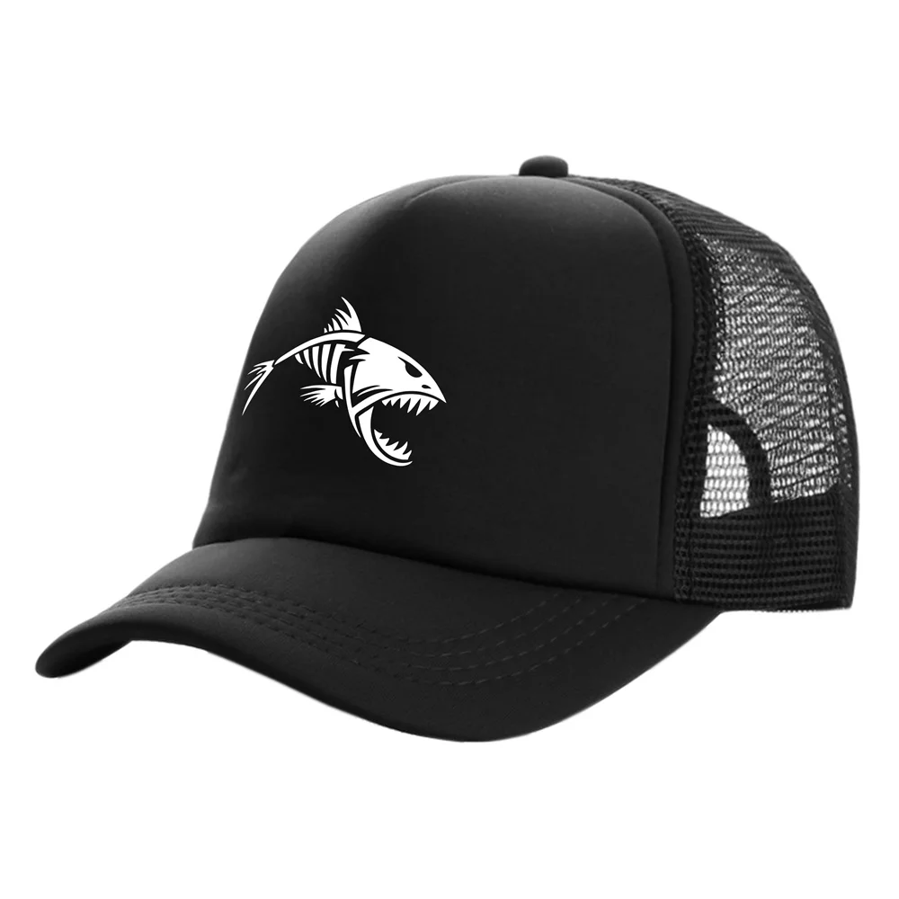 Fishing-Skeleton-Fish-Bone-Trucker-Cap-Men-Funny-Fishbone-Hat-Baseball ...