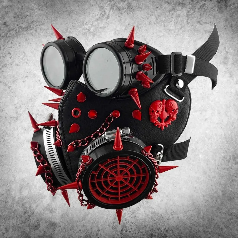 Halloween-Red-Spike-Skulls-Masquerade-Steampunk-Gothic-Chain-Gas-Mask ...