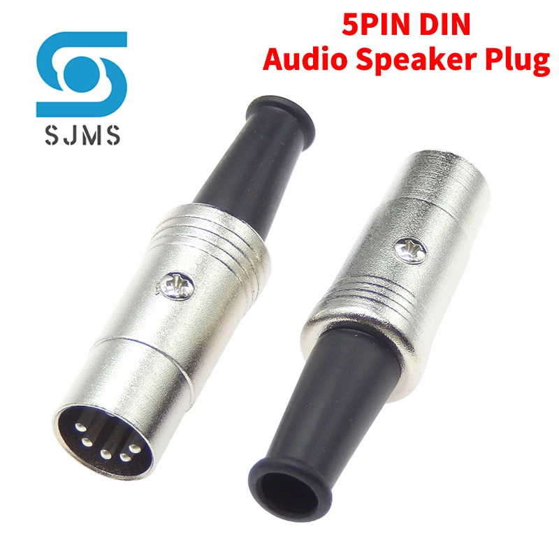 2PCS 5PIN DIN Connector Computer Midi Cable Lead Audio Plug Microphone ...