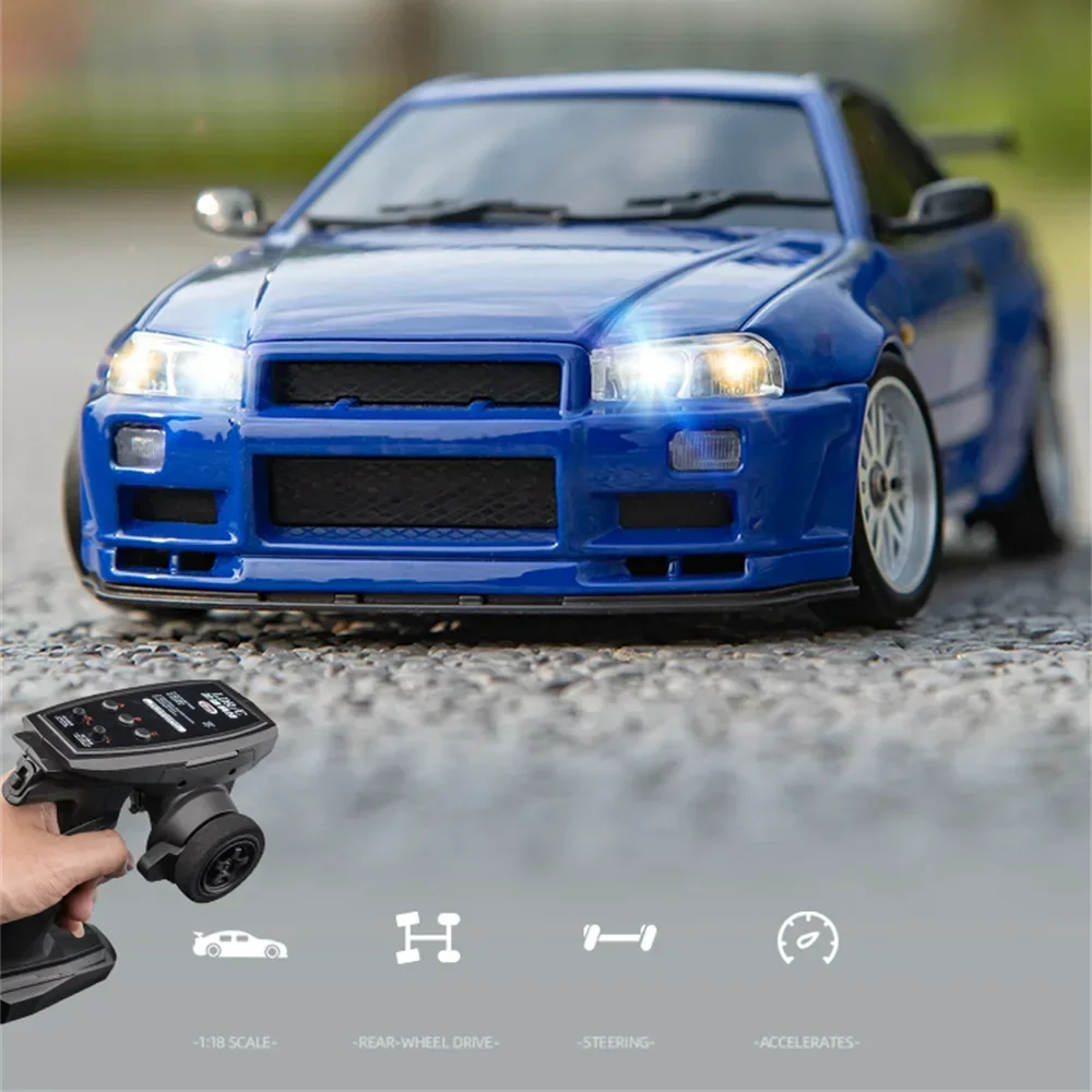 HOT LDRC 1/18 RC Drift Car LD1899 GTR Mode R34 2.4GHz RWD with ...