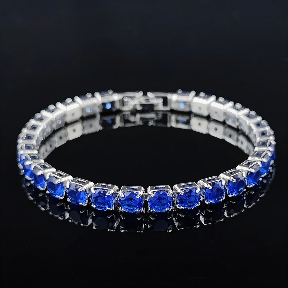 2024 New Arrival Luxury Round blue color on hand Bracelet Bangle For ...