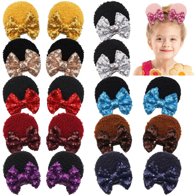 2-piecesHair-Hair-Claws-of-mouse-ear-sequin-necktie-female-hairpin-girl ...
