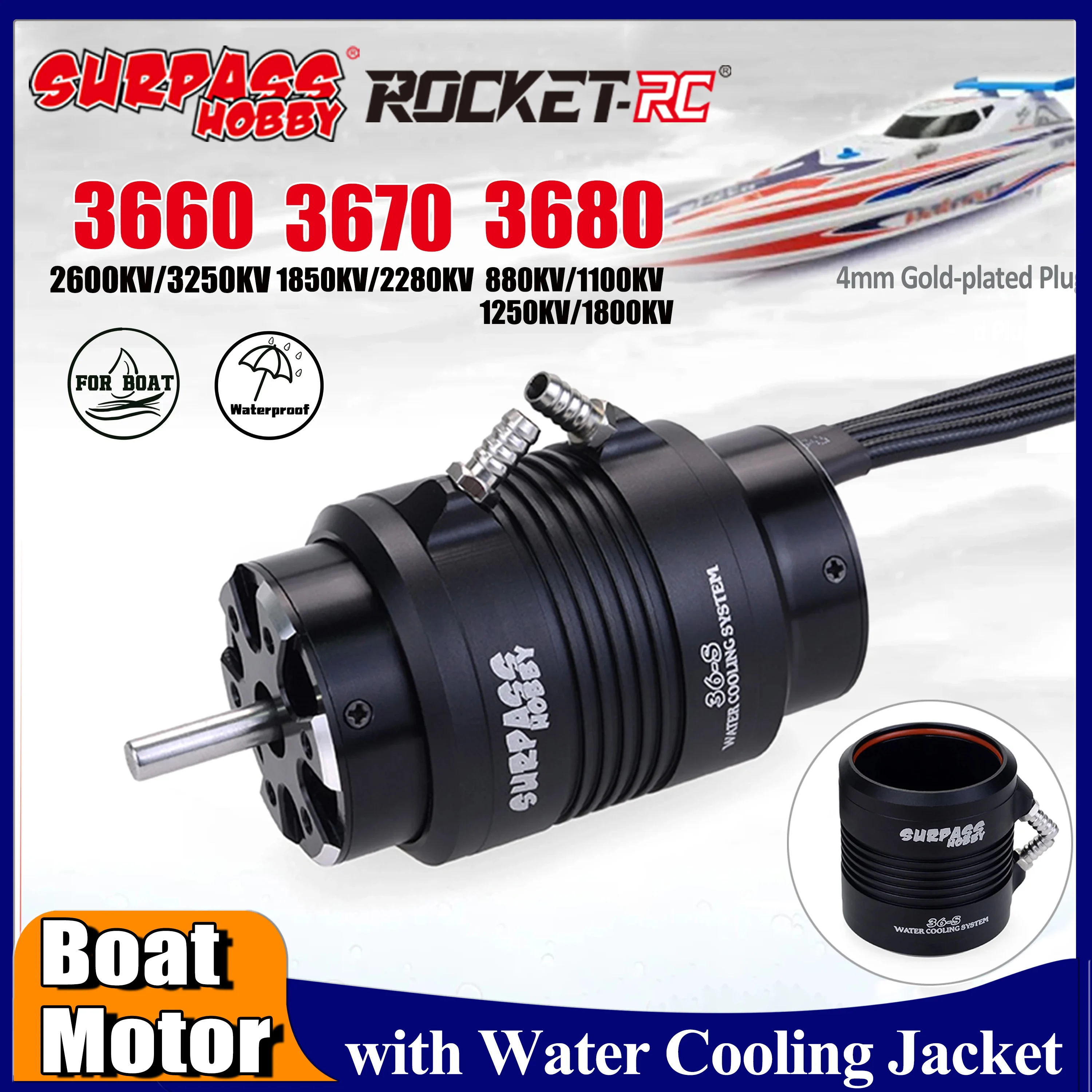 Rocket-3660-3670-3680-Brushless-Motor-W-Steel-Water-Cooling-Jacket-for ...