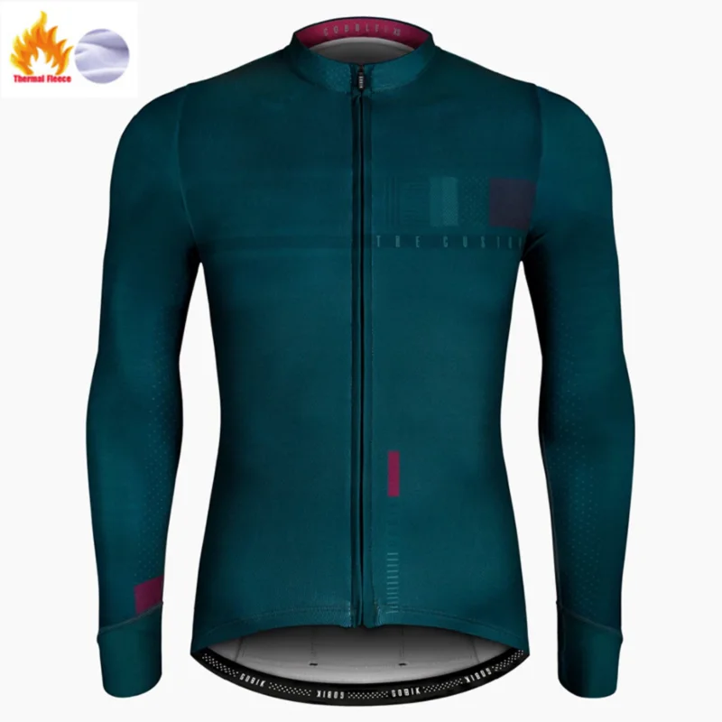 2022-Winter-Cycling-Jersey-Men-Black-Thermal-Fleece-Long-Sleeve-Race ...