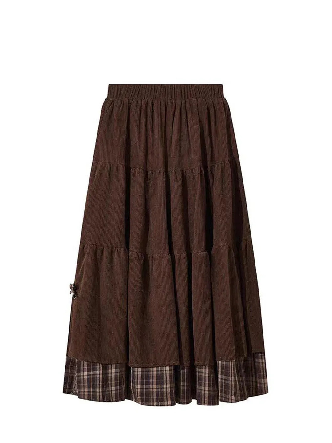 Fall Winter Plaid Corduroy Skirt High Waist A-Line Cake Skirt Berkeley ...