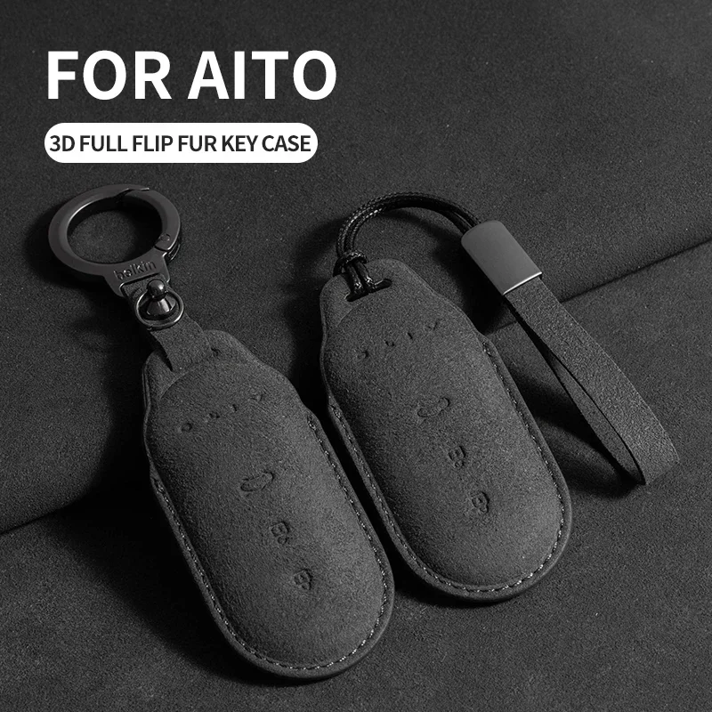 Suede Leather for HUAWEI Aito M5 M7 2022 Car Key Case Cover for Aito M5 ...