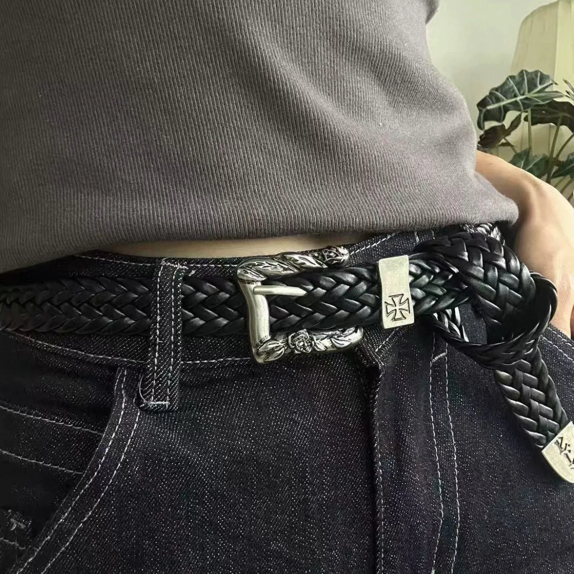 Fashion Erd Belt Cross Melancholic Second-generation Belt Design High ...