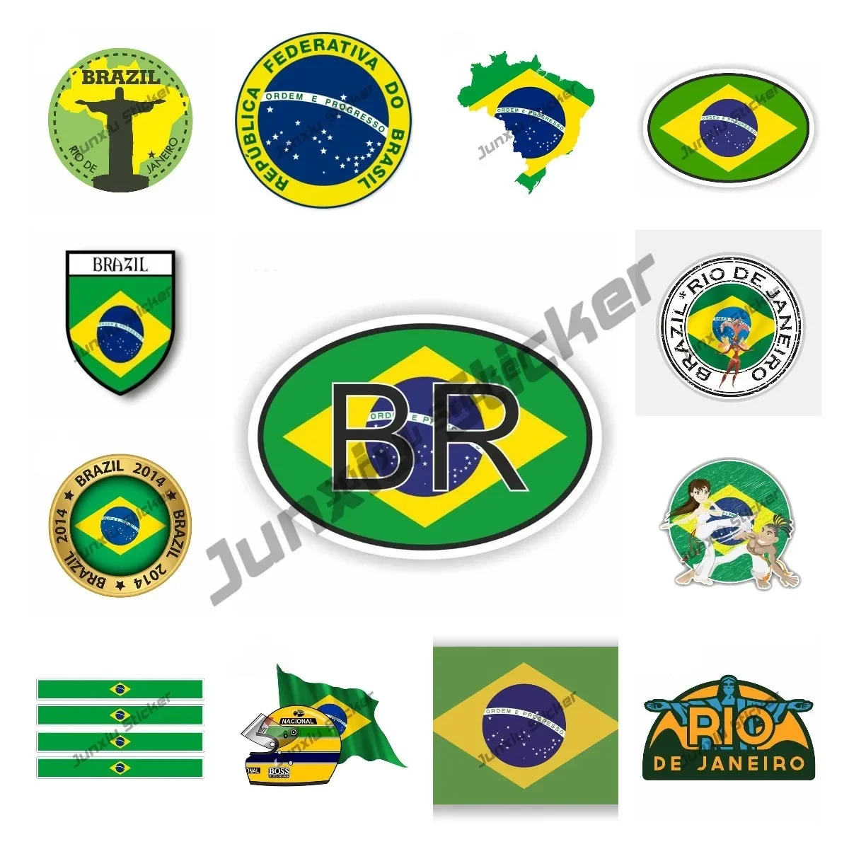 Personality-Stickers-Brazil-Flag-Decal-Stickers-Anime-Car-Accessories ...