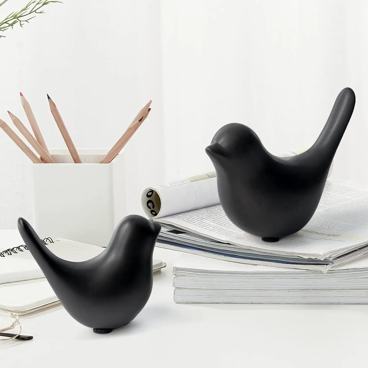 2PCS-Modern-Style-Bird-Statue-For-Living-Room-Bedroom-Office-Desktop ...