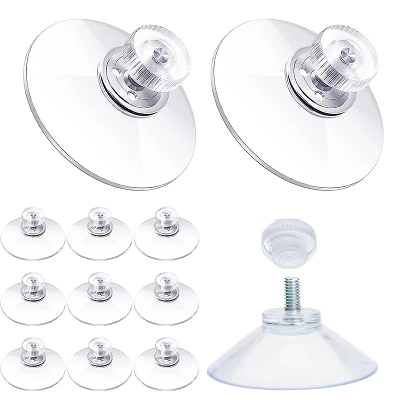 5-10Pcs-Suction-Cup-Hooks-with-Screw-Nut-40-mm-Clear-Sucker-Pads-Strong ...