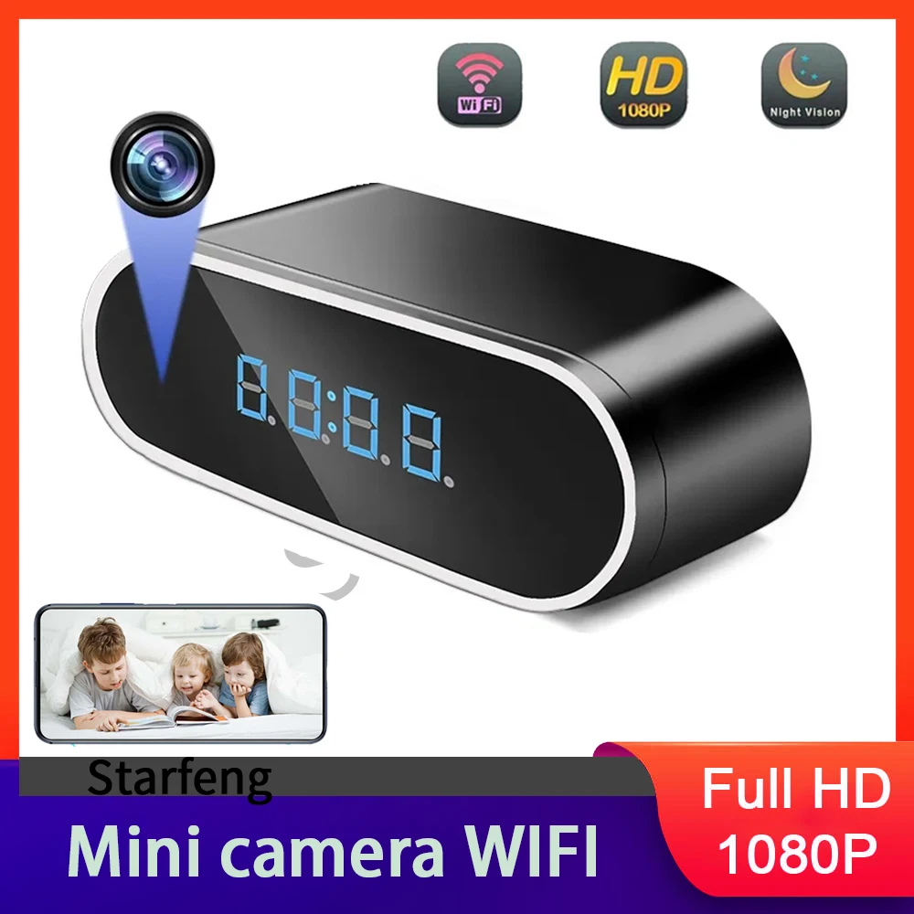 Mini-Camera-Clock-Full-HD-1080P-Controle-WiFi-Vis-o-Noturna-Filmadora ...