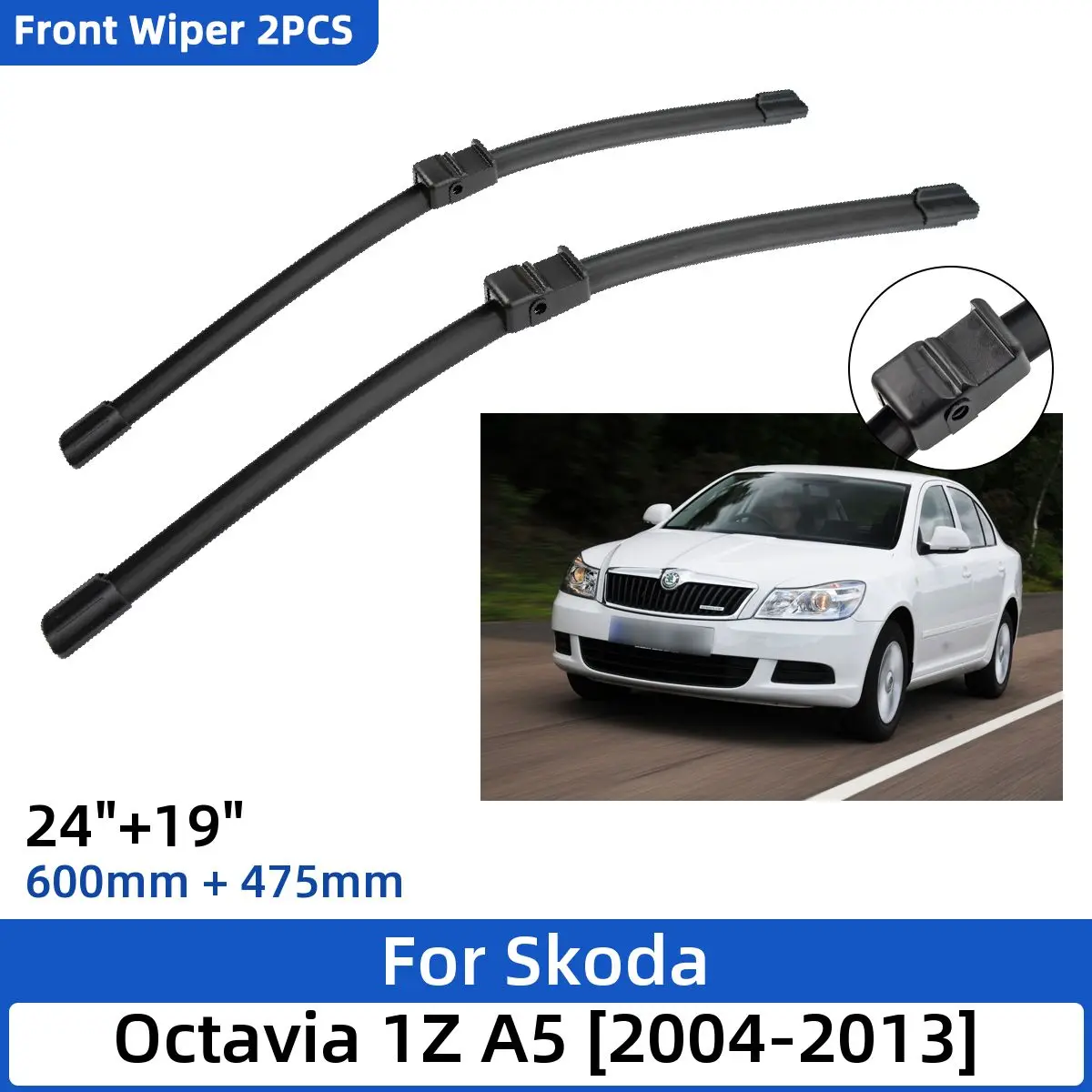 2PCS-For-Skoda-Octavia-1Z-A5-2004-2013-24-19-Front-Wiper-Blades ...