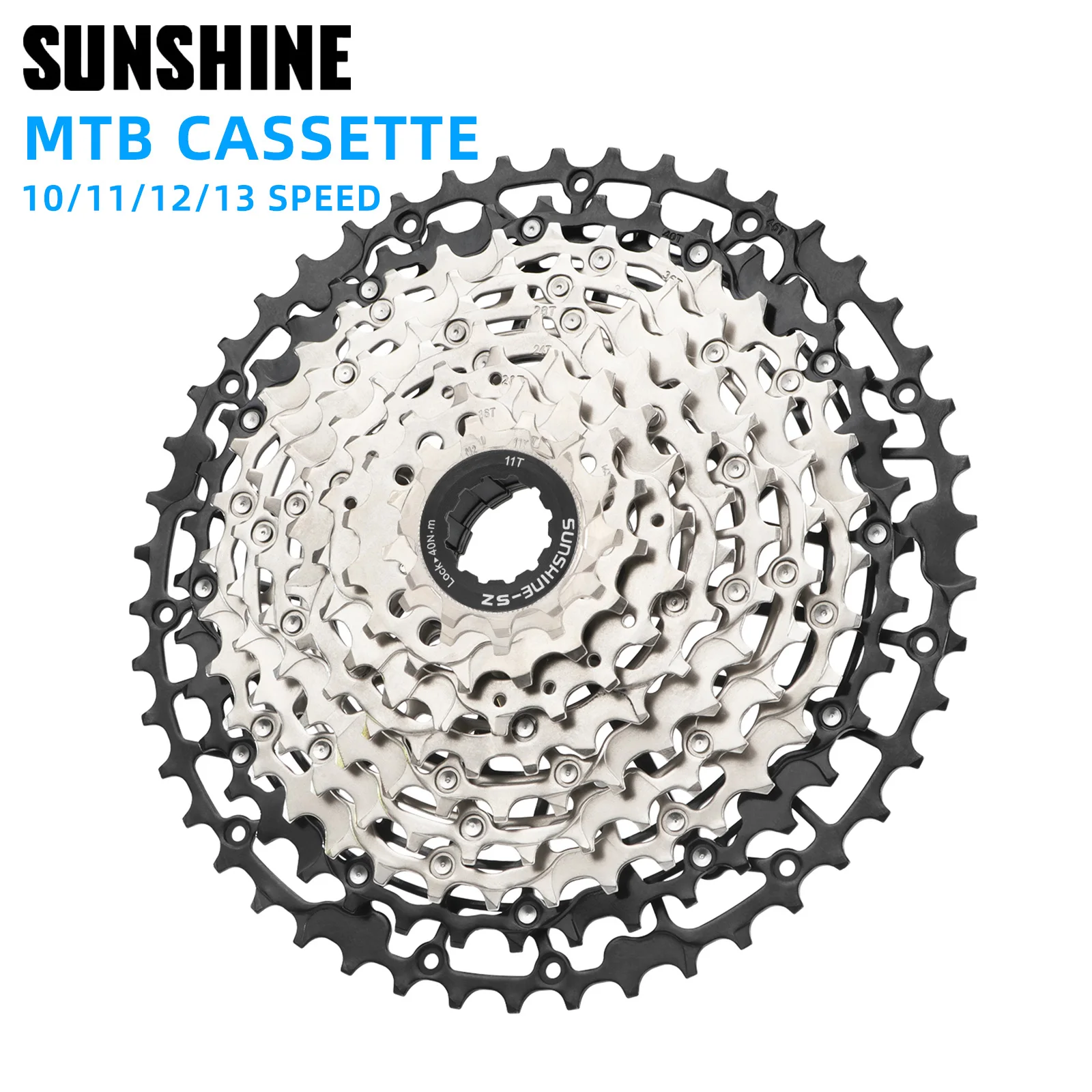 SUNSHINE Mountain Bike Cassette 9/10/11/12/13 Speed For SHIMANO HG 11 ...