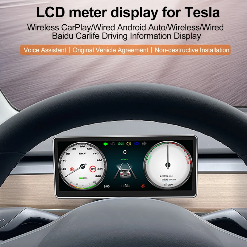 For-Tesla-Model-3-Model-Y-Car-Digital-Dashboard-Panel-Virtual ...