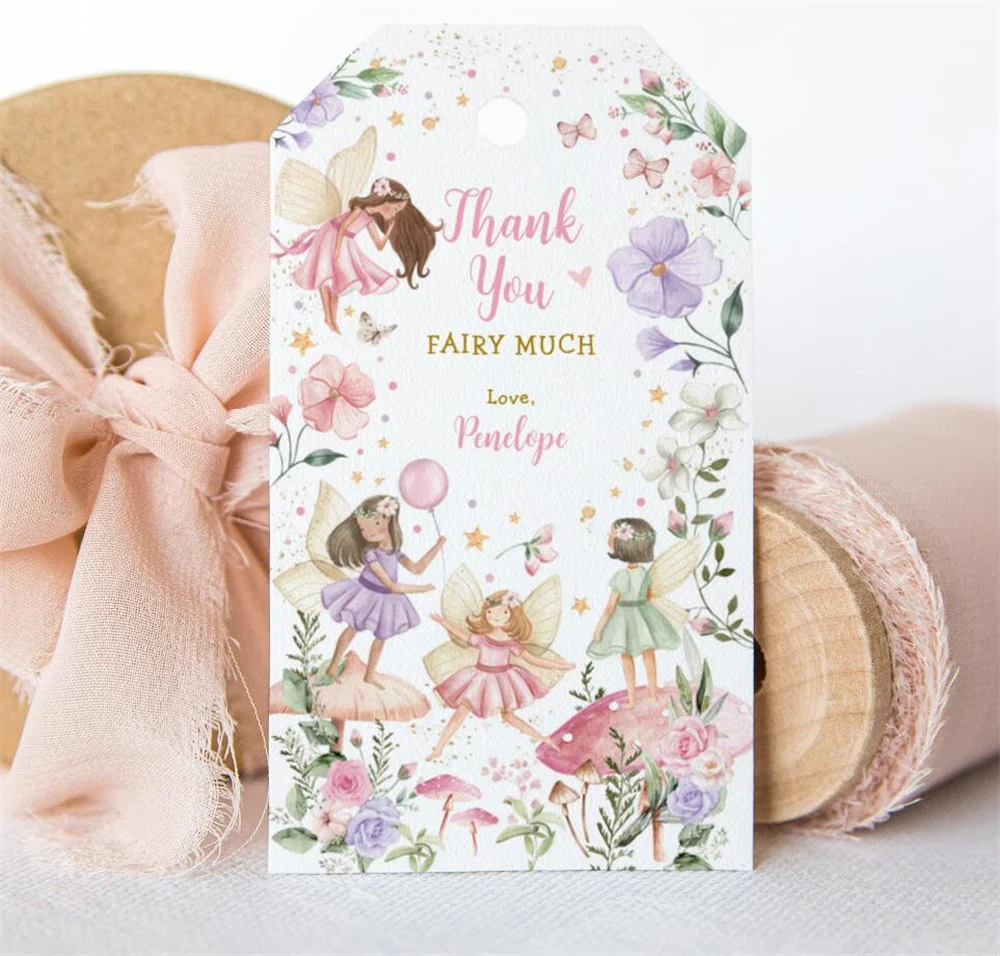 25PCS-Custom-Editable-Fairy-Favor-Tags-Enchanted-Forest-Birthday-Thank ...