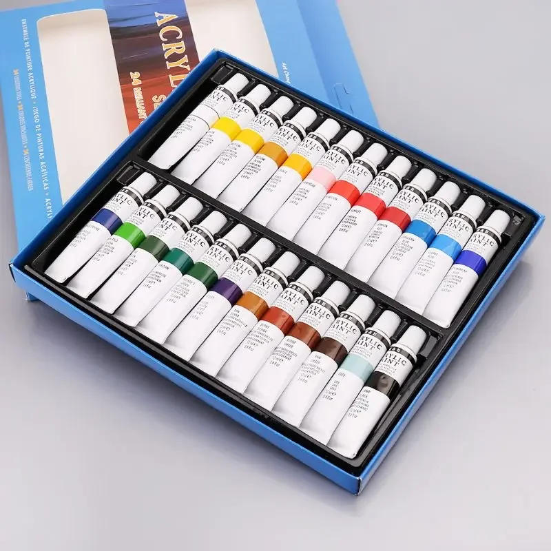 DIY24-Color-Acrylic-Paint-Set-Non-toxic-and-Durable-12ml-Tube-Drawing ...
