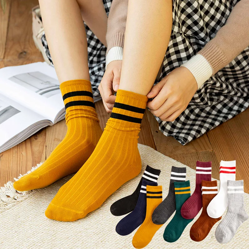 New-Vintage-College-Socks-Women-Soft-Warm-Cotton-Mid-tube-Anti-slip ...