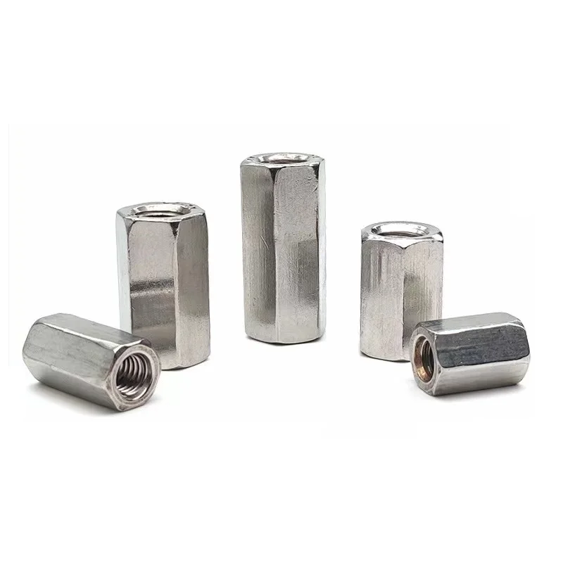5PCS-M10-1-25-Fine-thread-Hex-rod-extend-coupling-nut-304-Stainless ...
