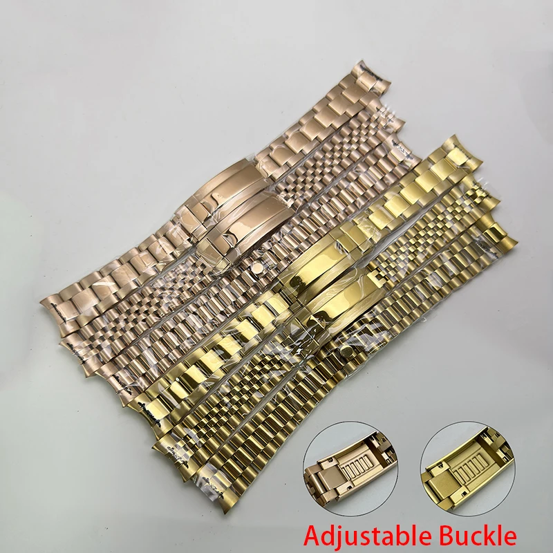 Oyster/Jubilee armband roségoud/goud massief staal 20 mm breedte ...