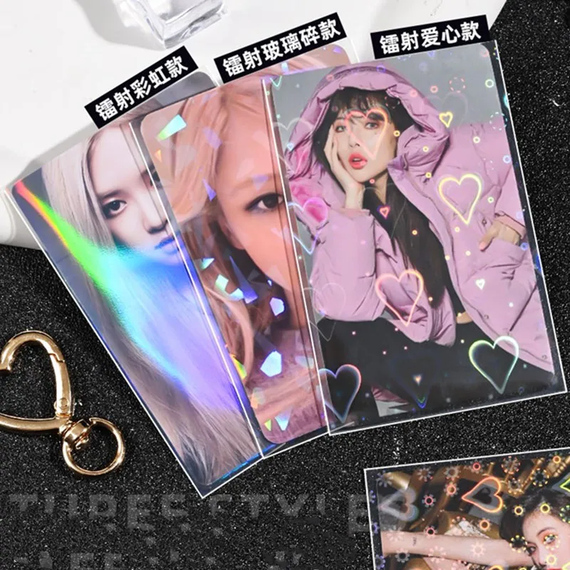 50Pcs-Pack-Ins-Card-Sleeves-Glittery-Love-Heart-Ins-Toploader-Card ...