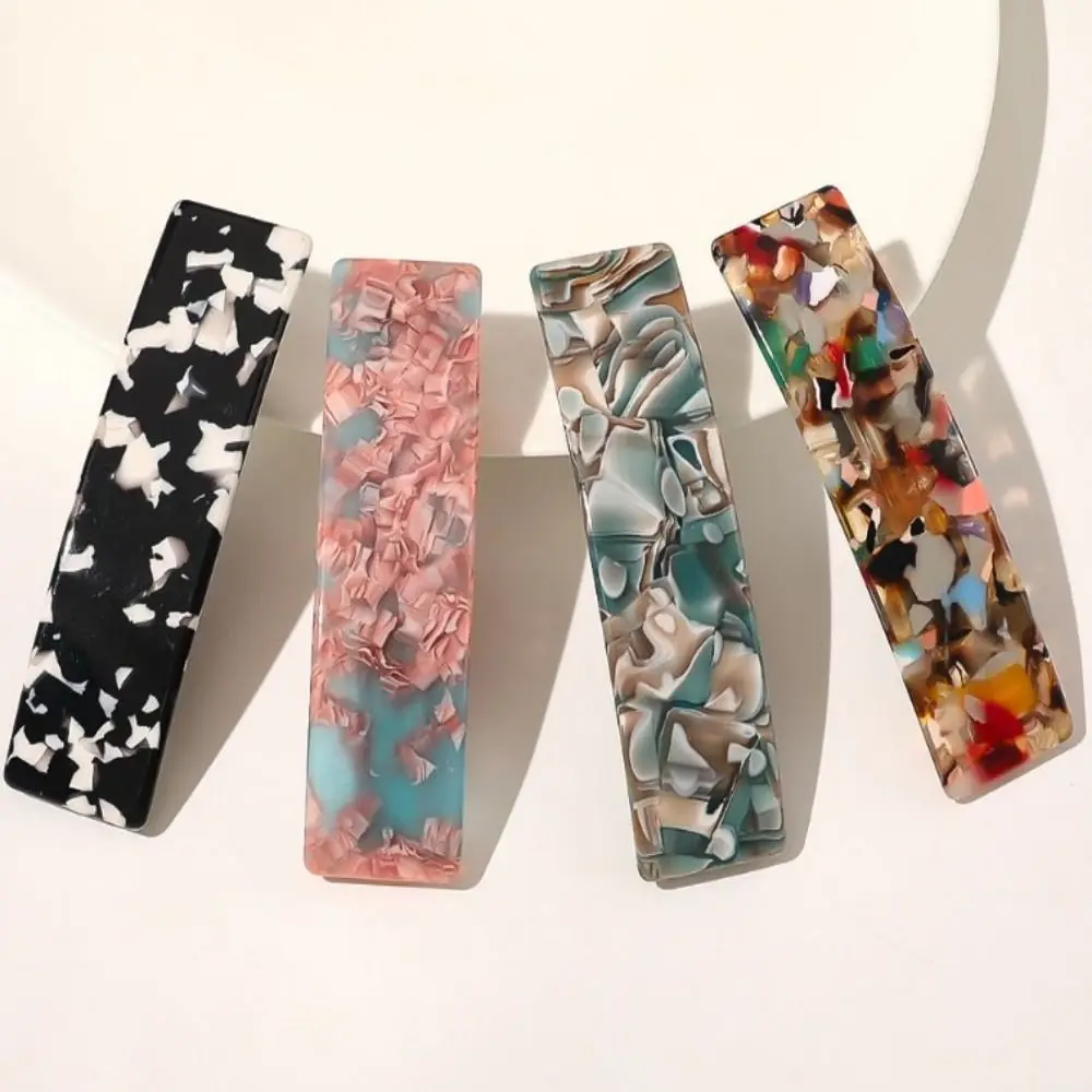 Women-Large-French-Marble-Barrette-Hair-Clips-Gold-Silver-Slide-Clip ...