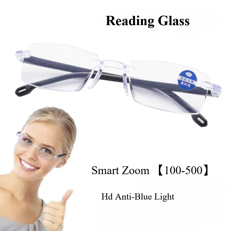 Smart Automatic Zoom Reading Glasses Anti Blue Ray Eyeglasses Autofocus ...