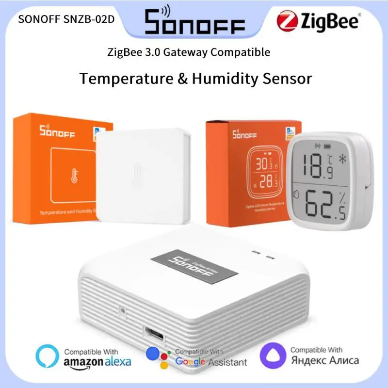 SONOFF SNZB-02/02D Zigbee Temperature And Humidity Sensor Smart Real-Time Sync Via eWeLink ...