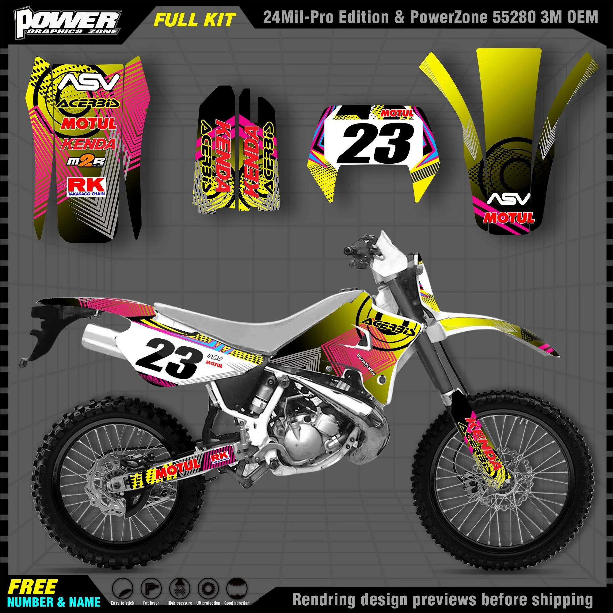 PowerZone-Custom-Team-Graphics-Backgrounds-Decals-3M-Stickers-Kit-For ...