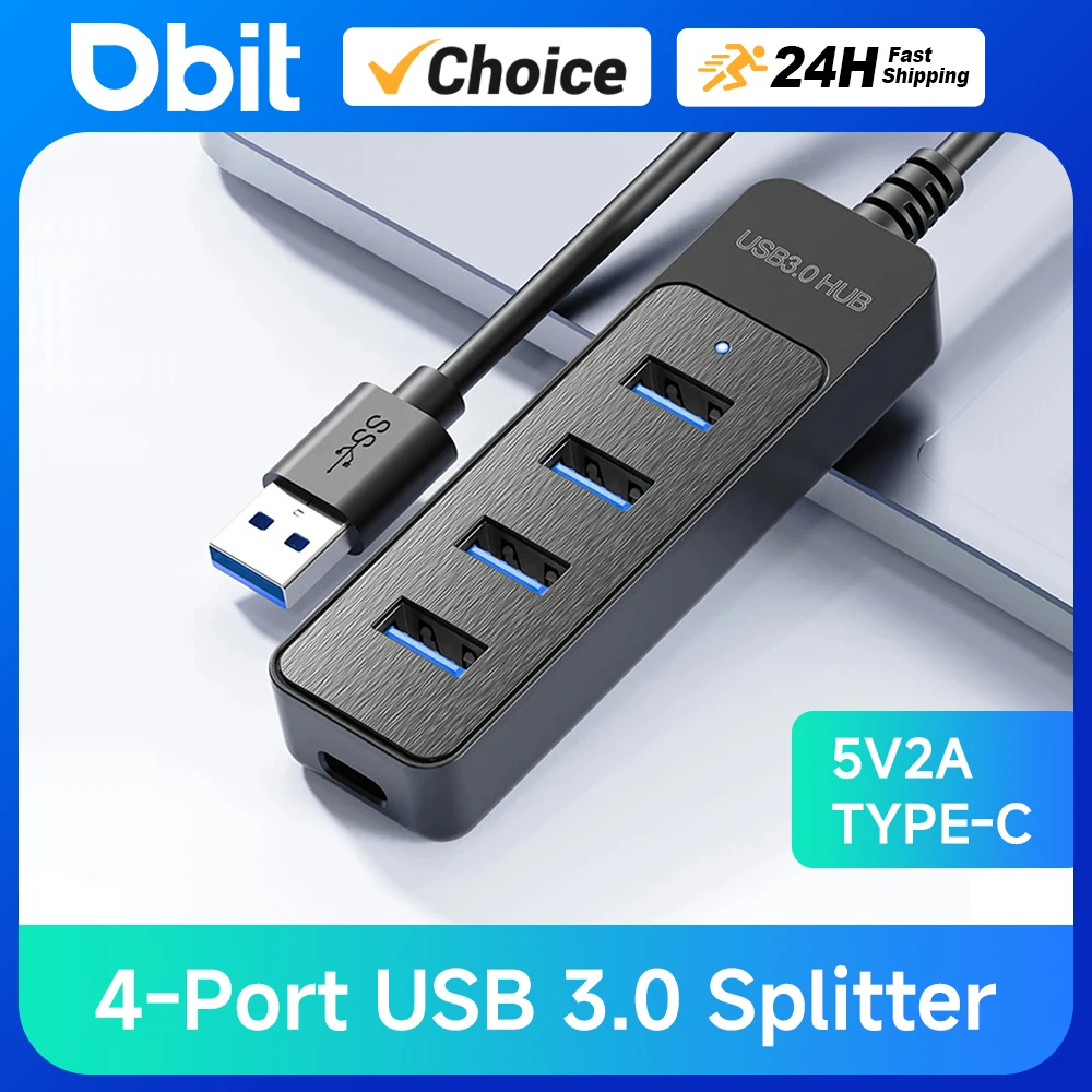 USB 3.0 Power Adapter 4 Port Multi USB Splitter Hub USB Hub 2.0 Type C ...