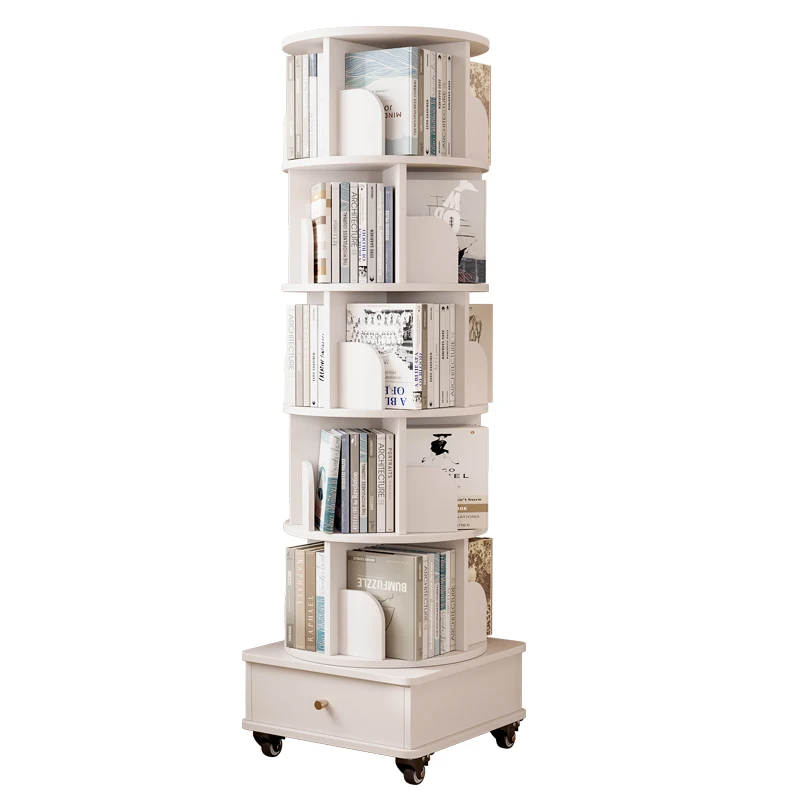 Rotating-bookshelf-with-360-degree-wheels-movable-living-room-floor-to ...