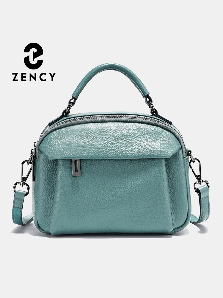Zency 2025 New Genuine Leather Women's Shoulder Bag Simple Cowhide ...