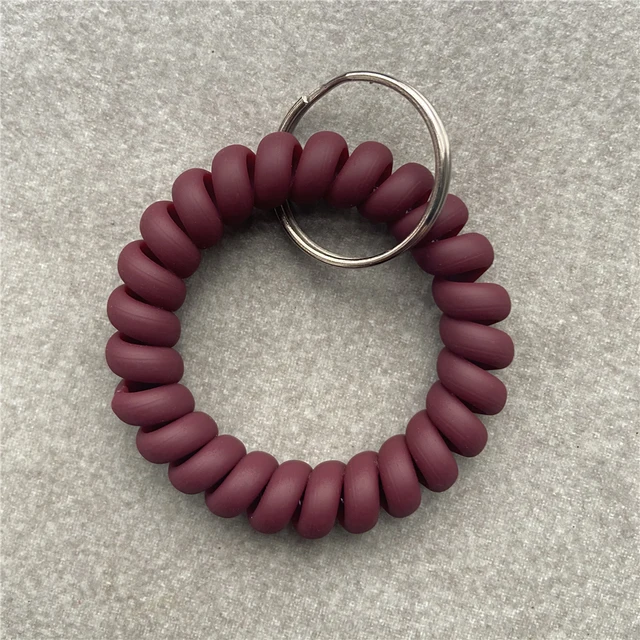 Stretchable Wristband Wristlet Keychain Spring Flexible Spiral Wrist ...