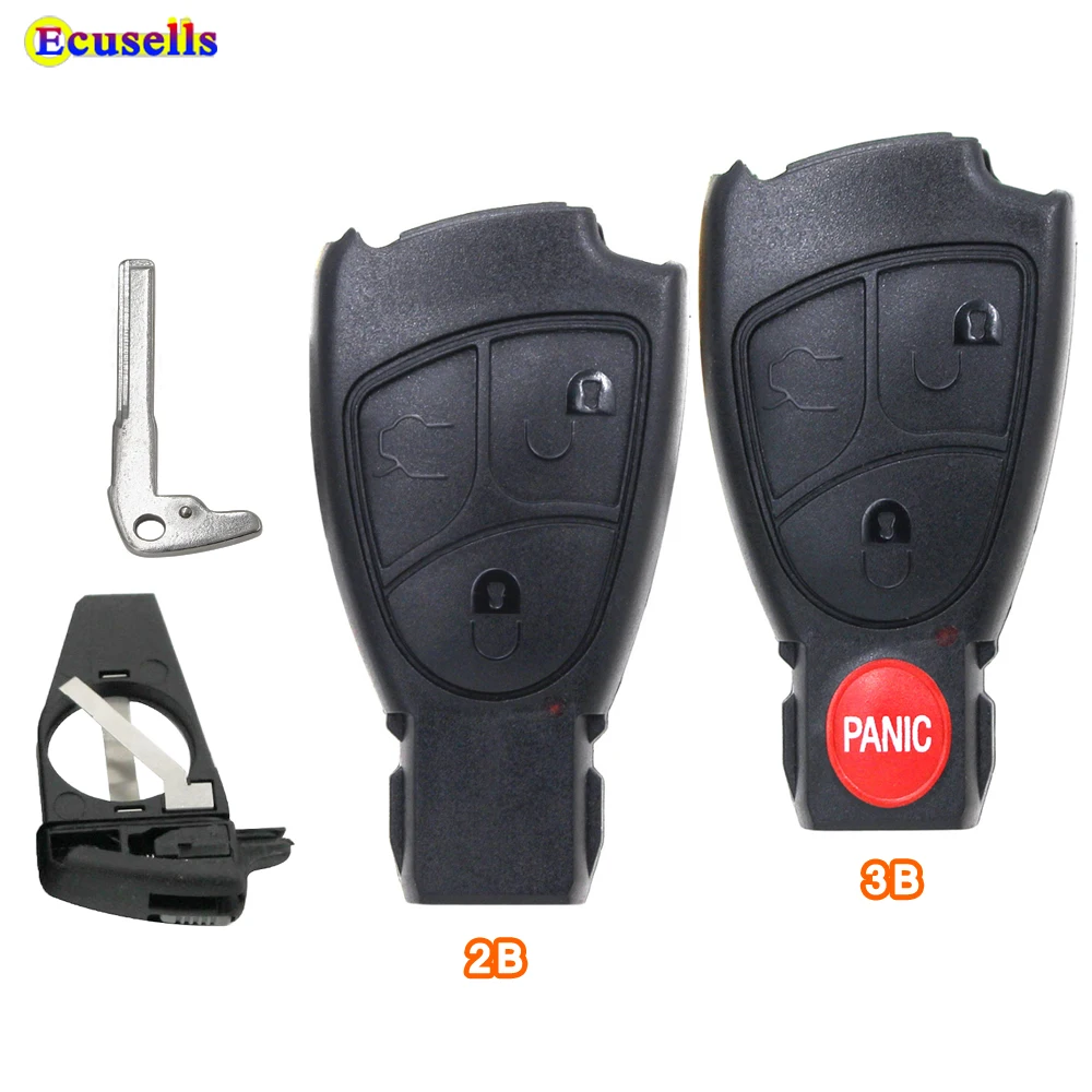Ecusells 3/4 Button IR Remote Car Key Shell Fob Case for for Mercedes A ...
