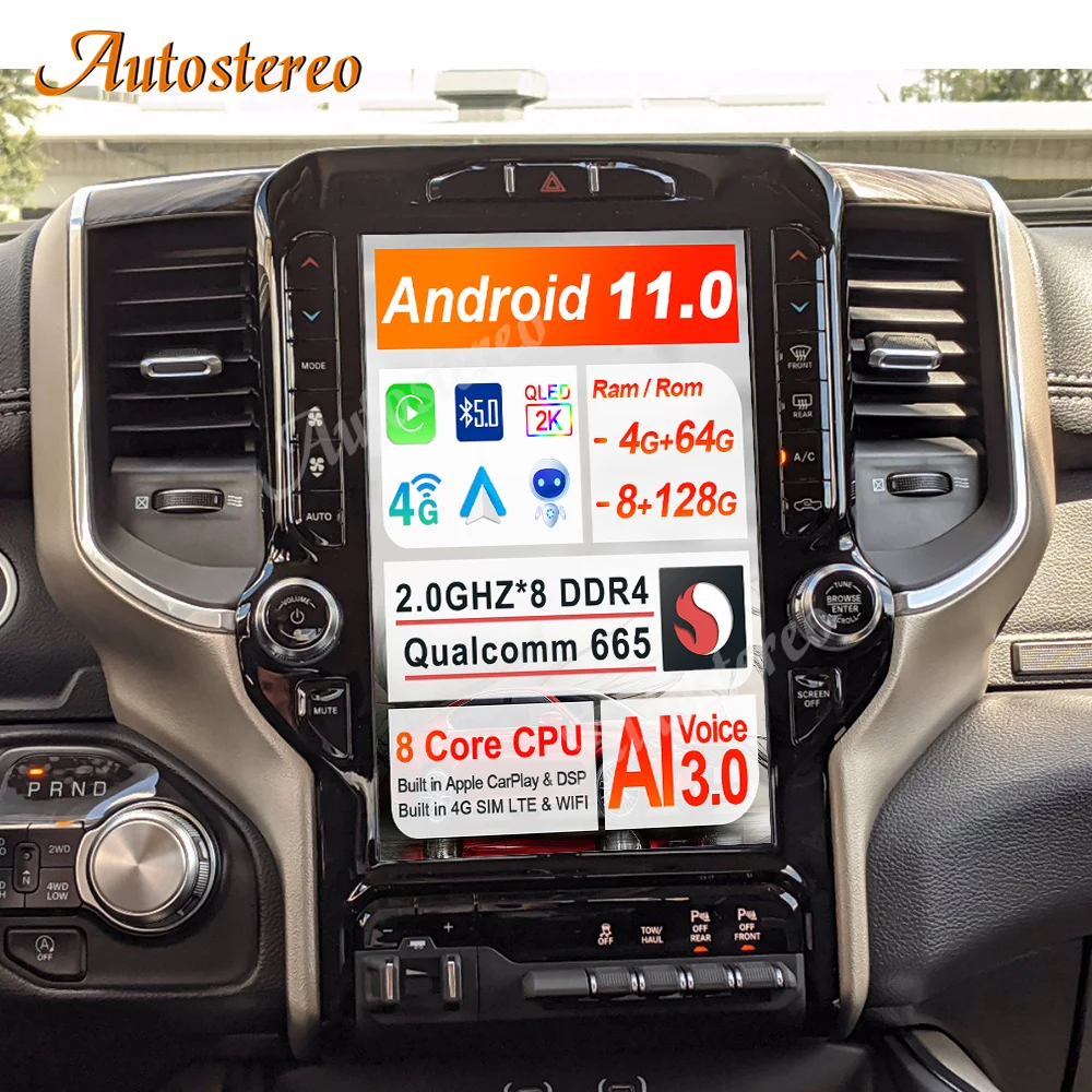 Qualcomm Octa Core Tesla Screen For Dodge Ram 2018-2020 Android Car ...