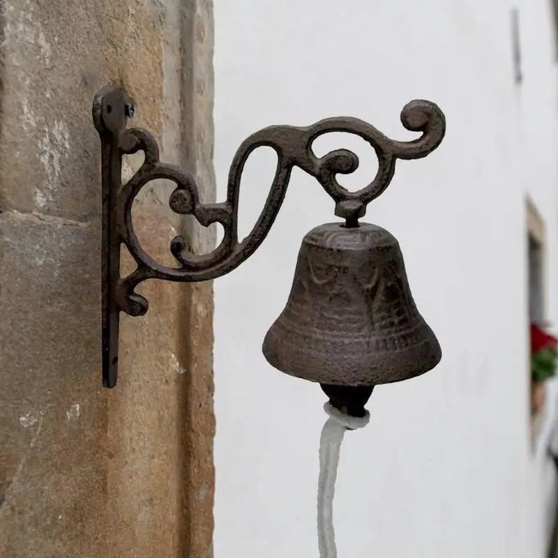 Retro-Outdoor-Rustic-Bell-Vintage-Large-Cast-Iron-Wall-Mounted-Metal ...